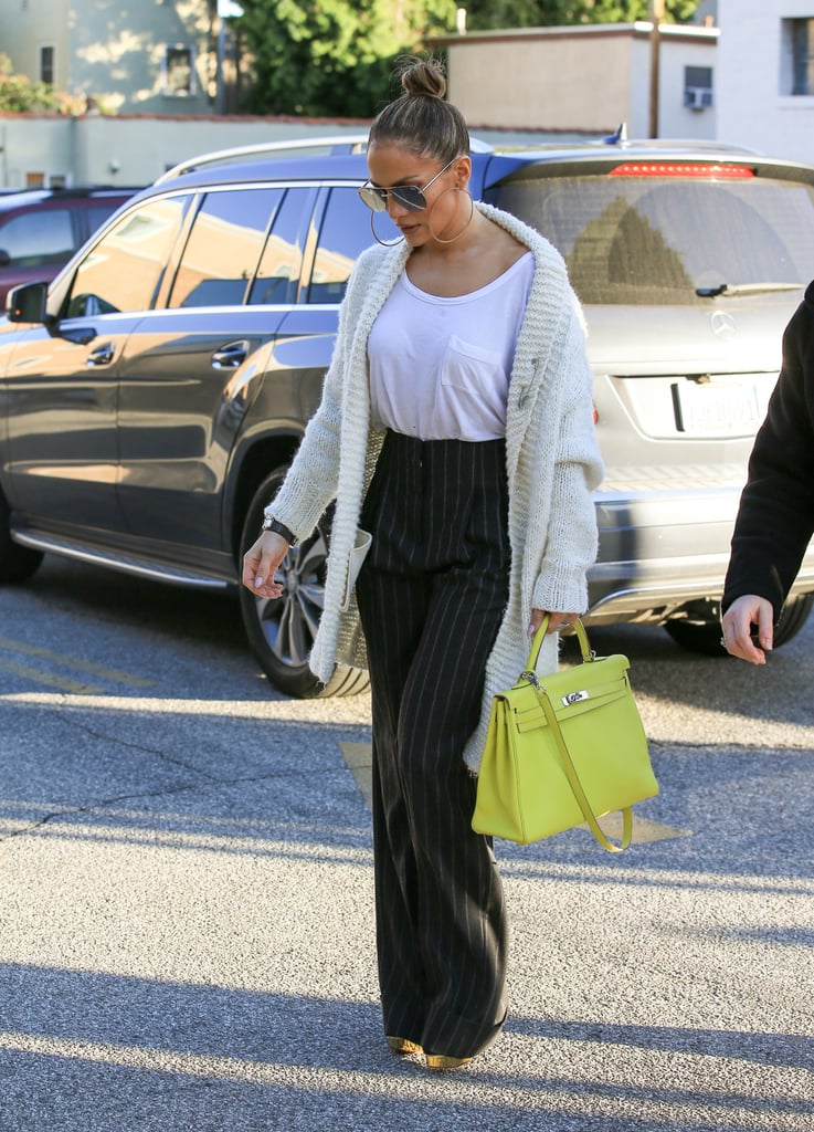 Jennifer Lopez's Yellow Hermes Birkin Bag December 2016 | POPSUGAR Latina