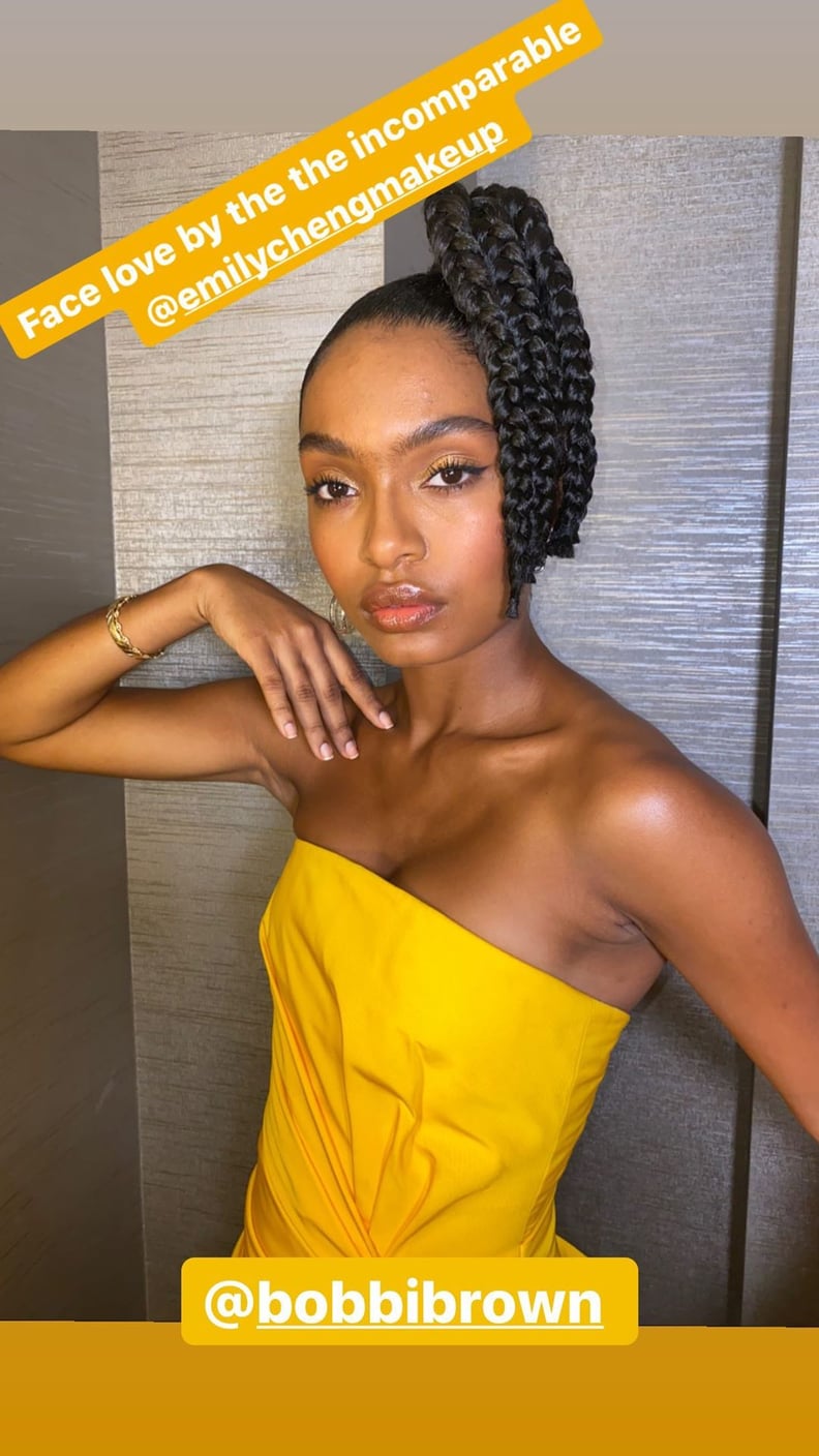 Yara Shahidi Braided Side Ponytail at the 2020 Golden Globes | PS Beauty