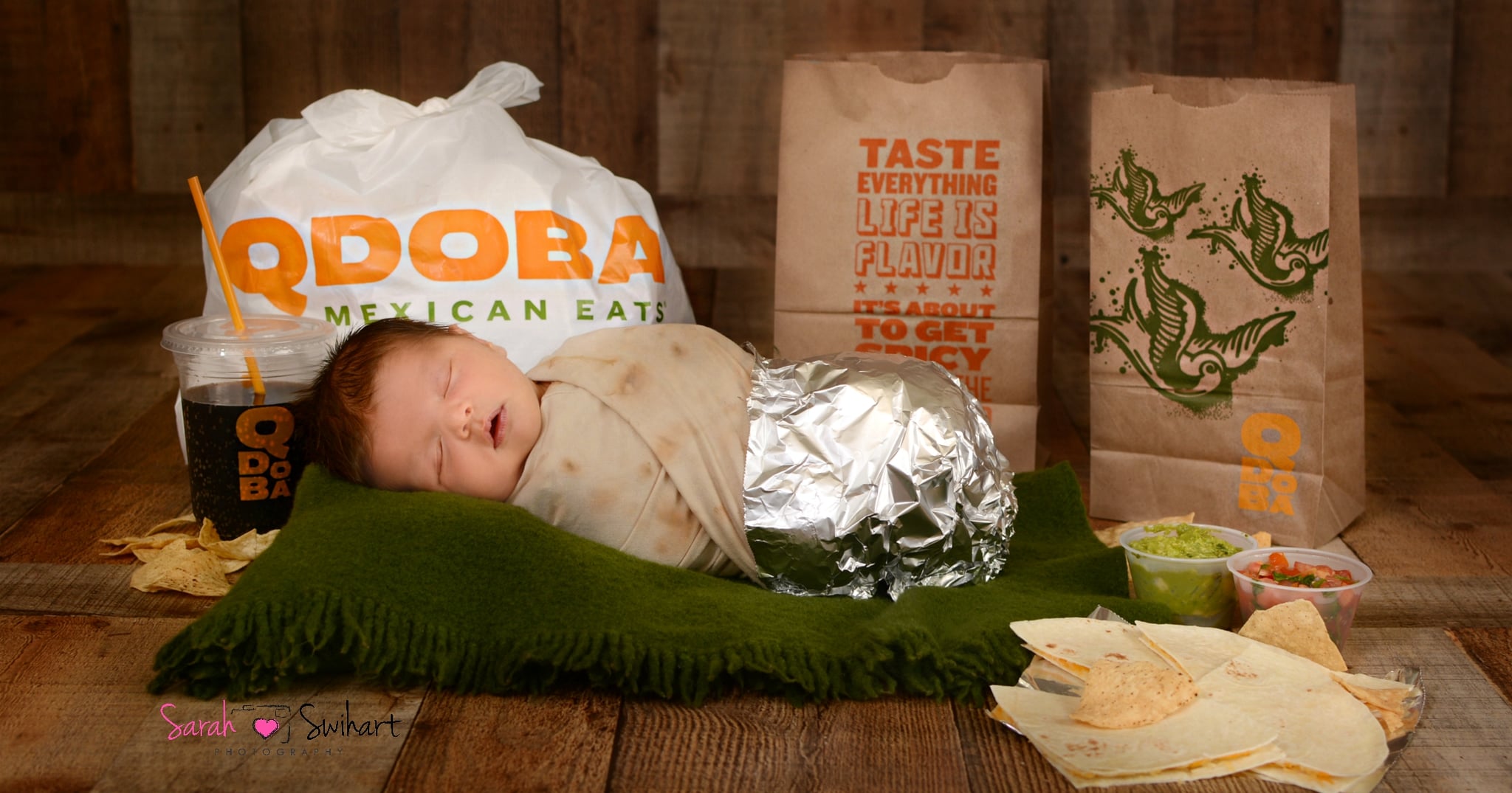 Baby's Qdoba Burrito Newborn Photo Shoot | PS Family