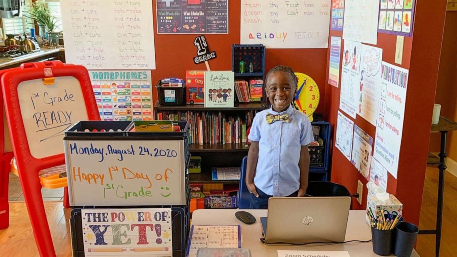 First Grader's Affordable At-Home Classroom Learning Setup | PS Family