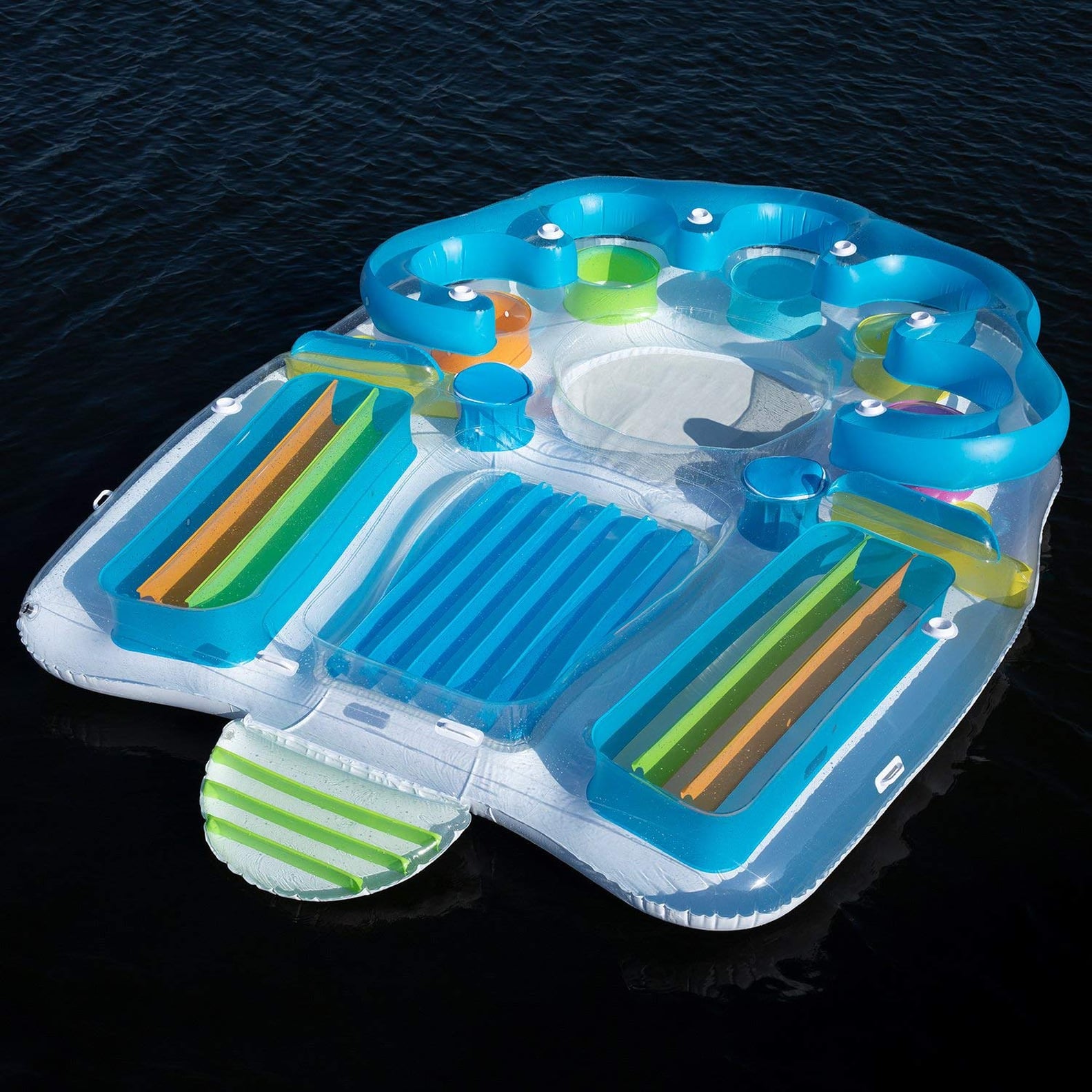 7-Person Tropical Tahiti Floating Island Pool Float | PS Smart Living