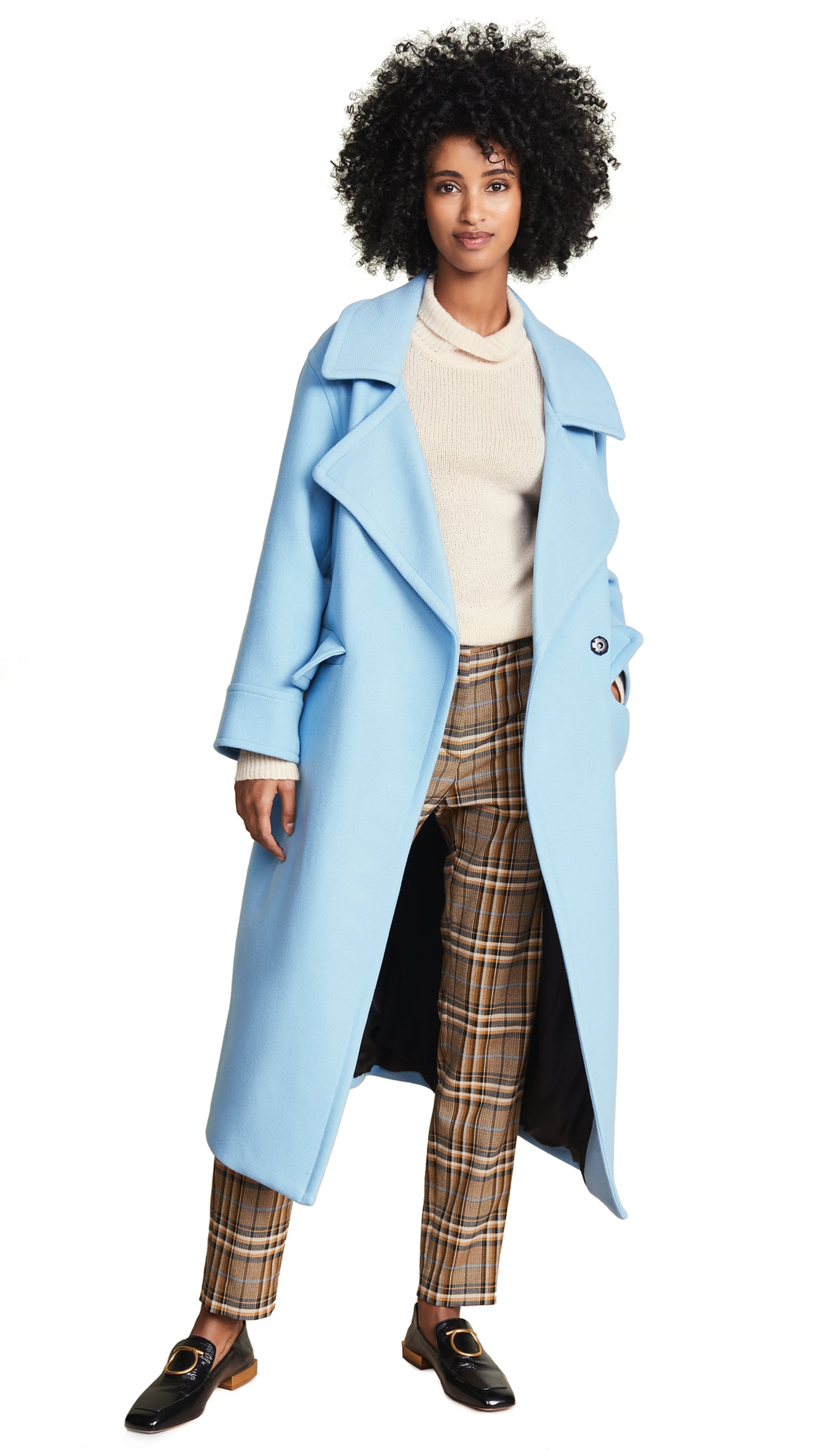 Meghan Markle Blue Coat Cookbook Party | PS Fashion