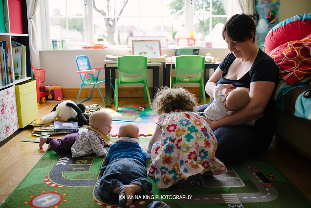 Moms Tandem Breastfeeding Triplets and Toddler | POPSUGAR Family Photo 5