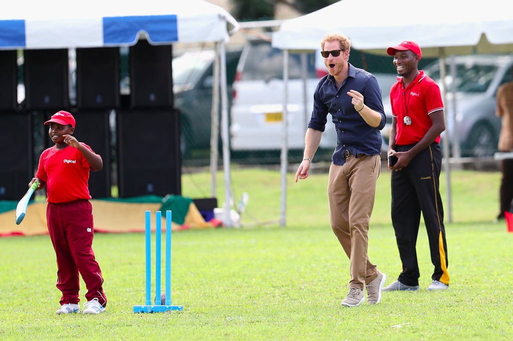 Prince Harry Playing Cricket With Kids in the Caribbean 2016 | POPSUGAR ...