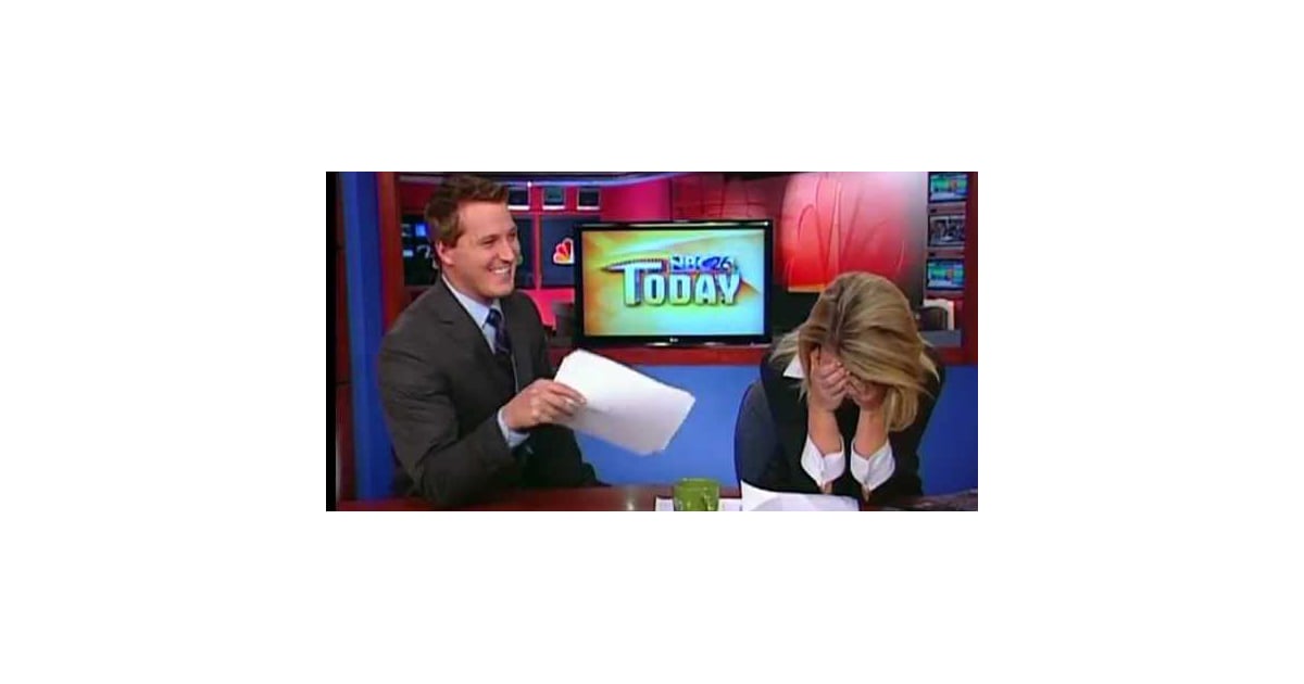 News Anchor Falls For Anchorman Prank | Video | POPSUGAR Celebrity
