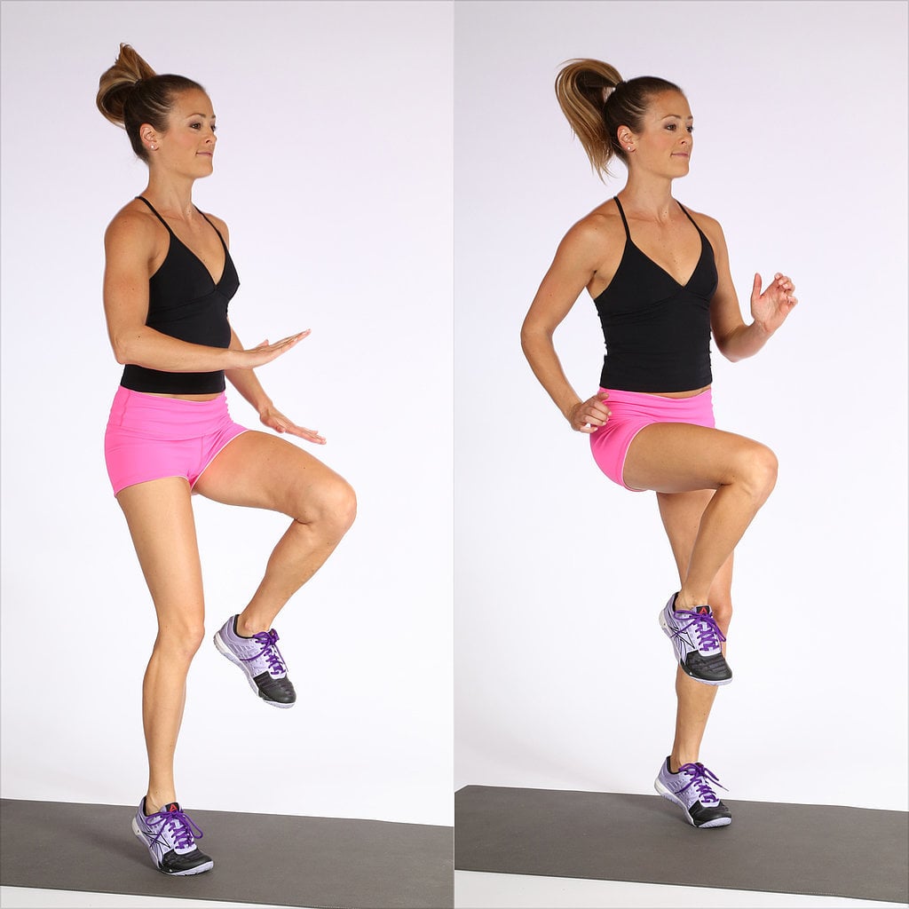 High Knees Best Cardio Bodyweight Exercises POPSUGAR Fitness Photo 5