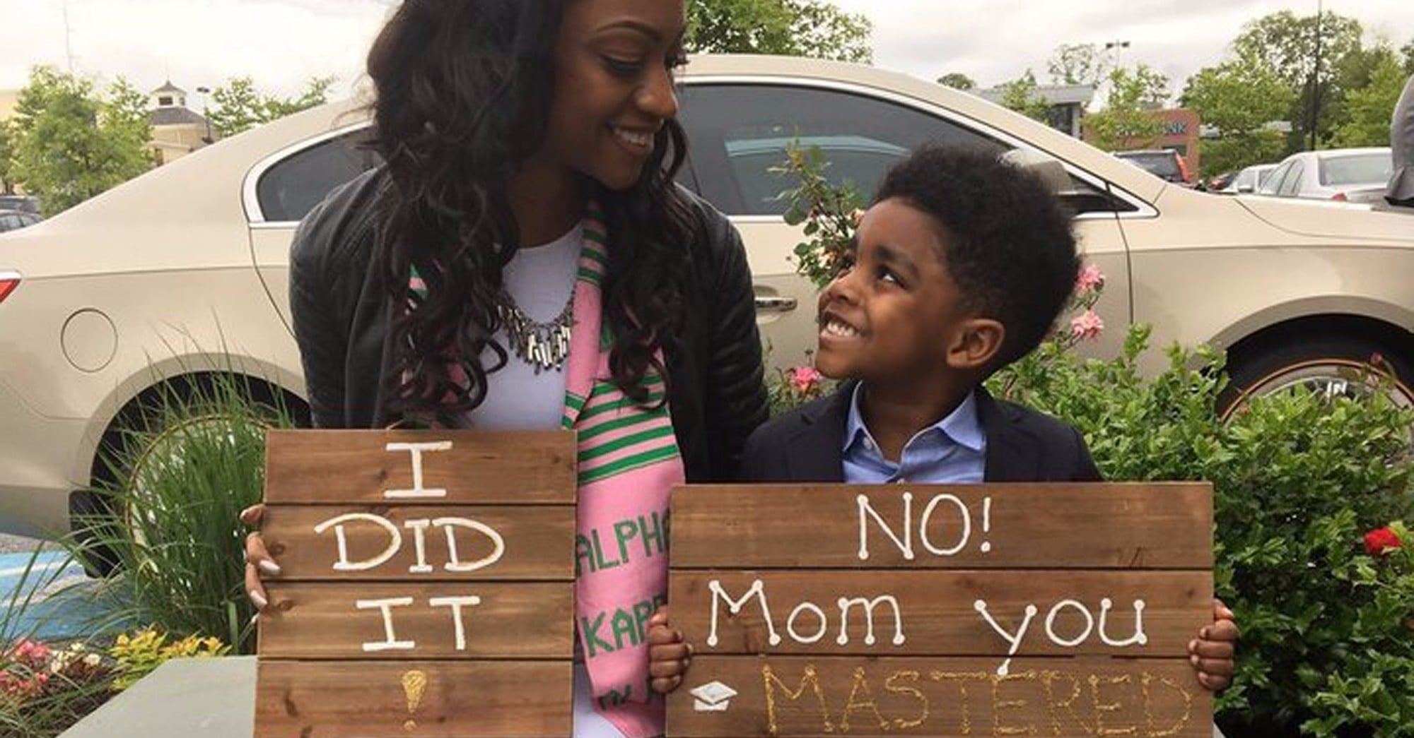 Mom and Son Graduation Sign Photo | PS Family