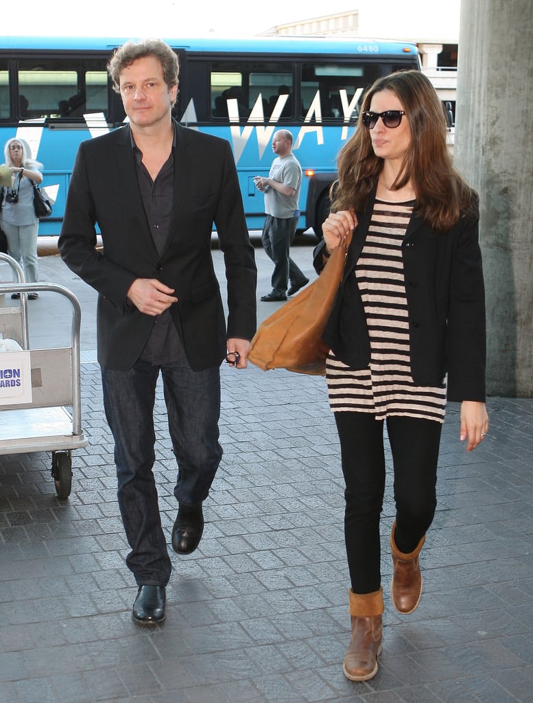 Pictures of Colin Firth With Wife Livia Giuggioli at LAX Amid Awards ...