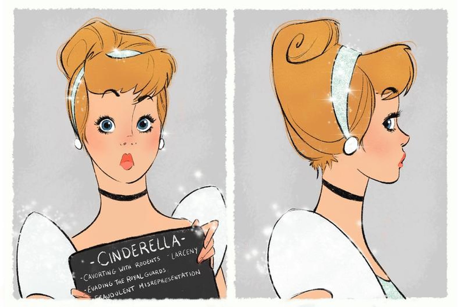 These Disney Princess Mugshot Drawings Are Pretty Dark | POPSUGAR Smart ...