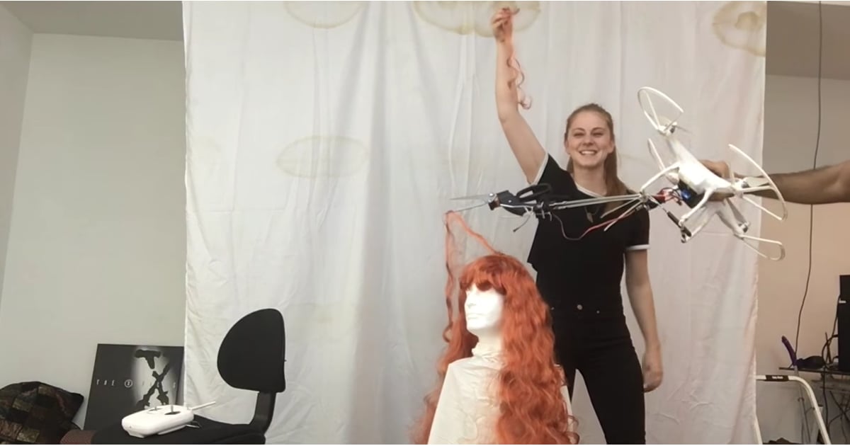 Woman Uses Drone to Cut Hair | Video | POPSUGAR Beauty