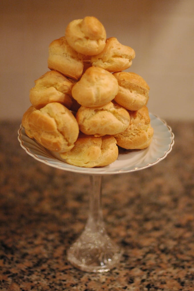 Informal Croquembouche - aka Stacked Cream Puffs with Chocolate