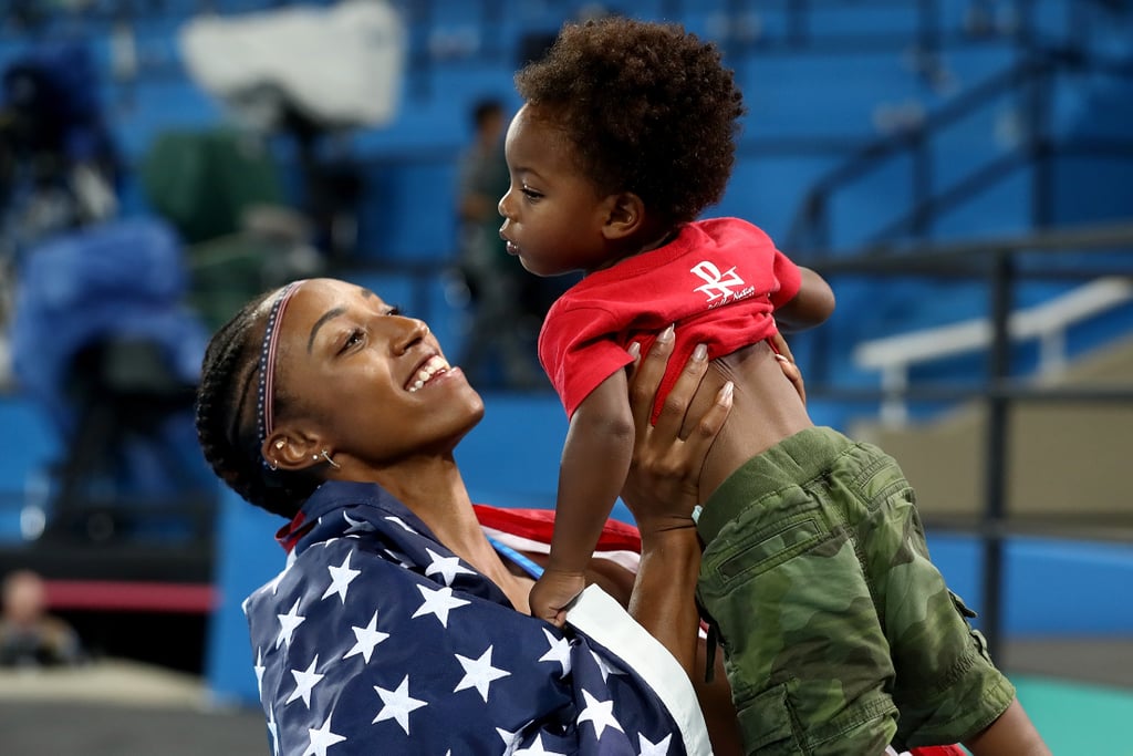 Nia Ali And Son Titus At The Summer Olympics 2016 Popsugar Celebrity