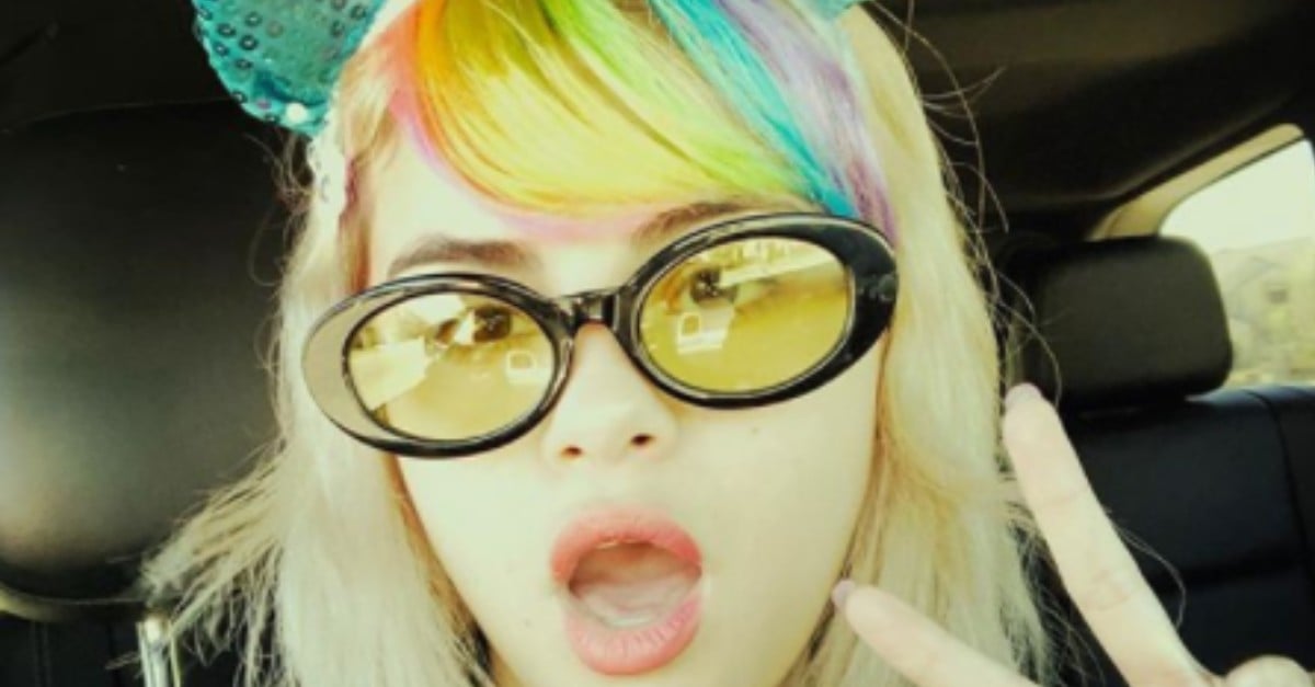 Selena Gomez Wears Rainbow Bangs | POPSUGAR Beauty