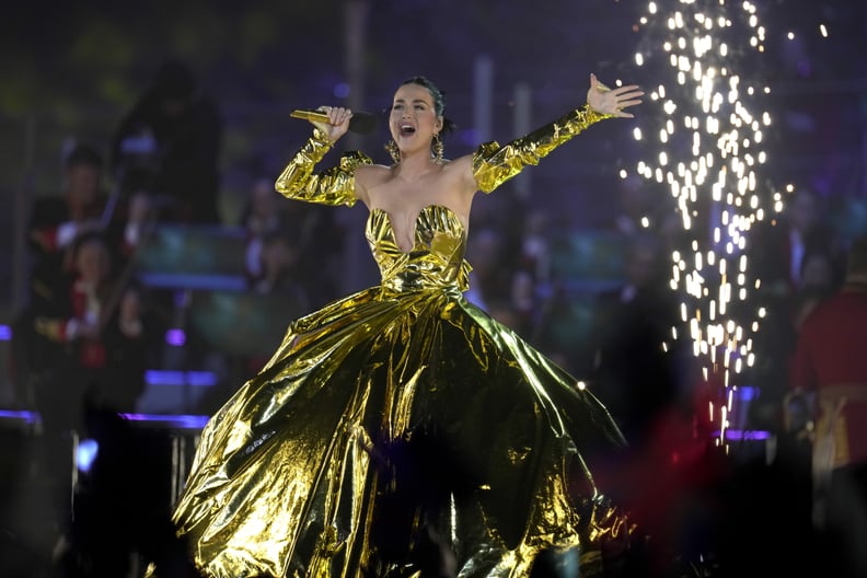 Katy Perry Stuns in Gold Dress at King's Coronation Concert | POPSUGAR ...