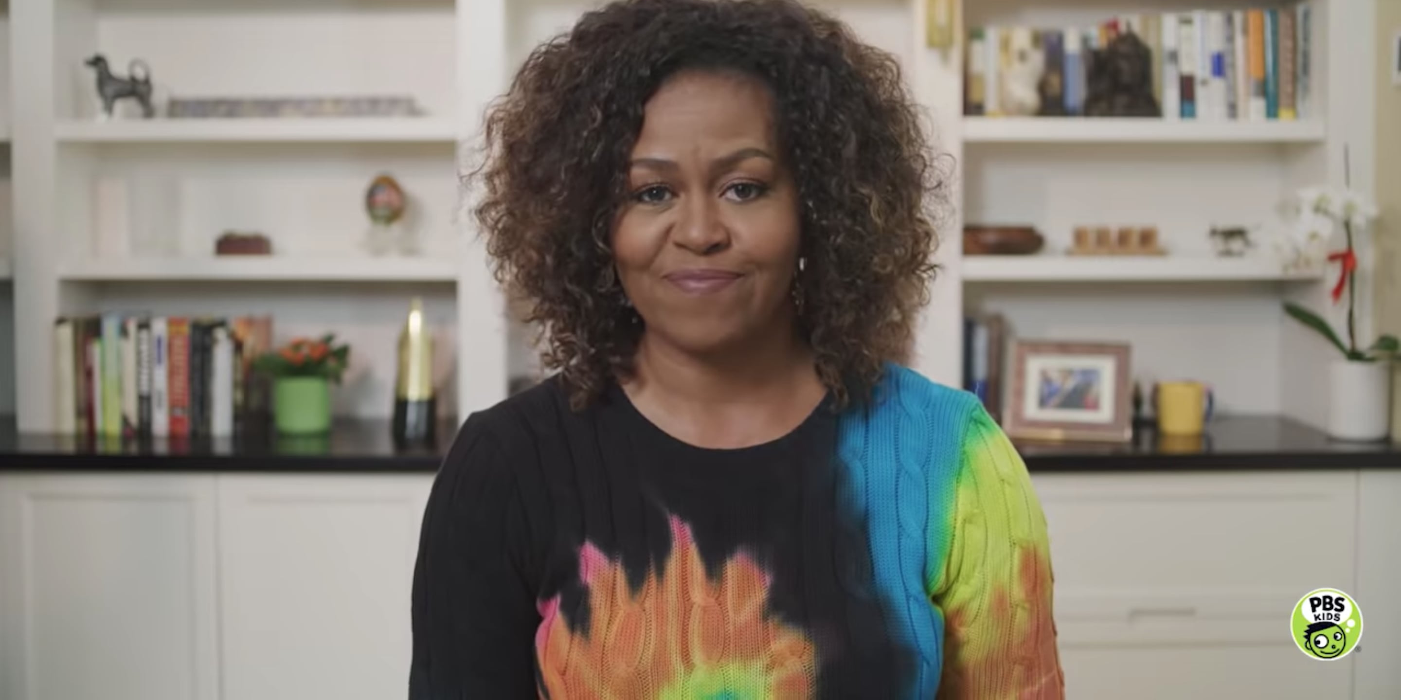 Michelle Obama's Tie-Dye Sweater in PBS Kids Book Reading | PS Fashion
