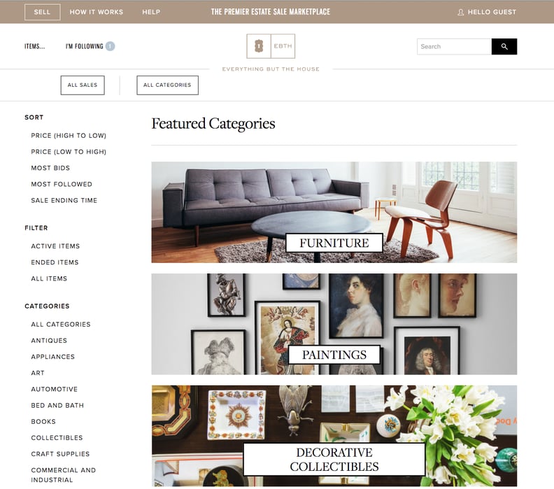 Online Estate Sales at EBTH or Everything but the House | PS Home