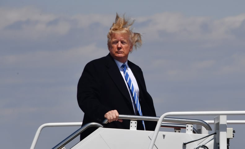 Trump's Hair Blowing While Boarding Air Force One Plane | PS News