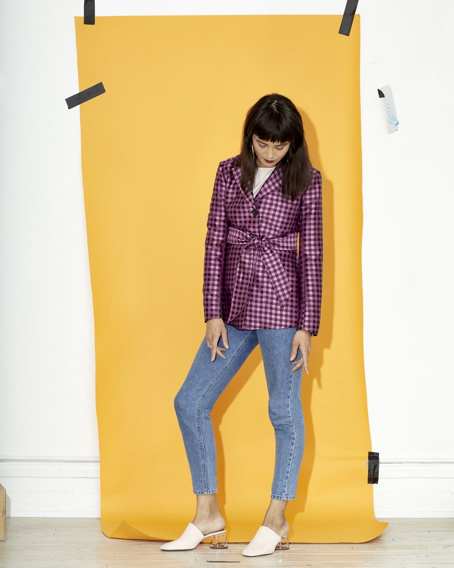 Hillary Clinton Wearing Purple Gingham Argent Blazer | PS Fashion