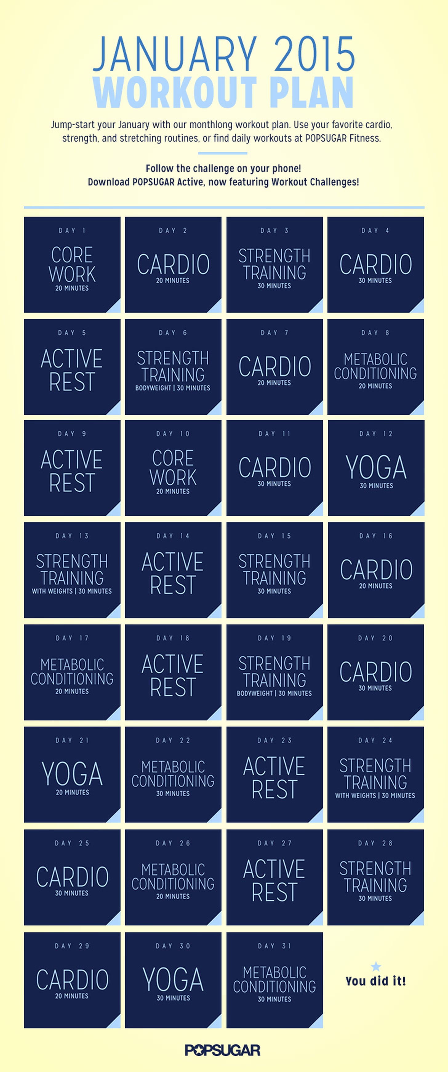 January Workout Plan | PS Fitness