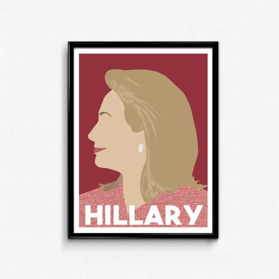 Hillary Clinton Feminist Poster | Famous Women in History Gifts ...