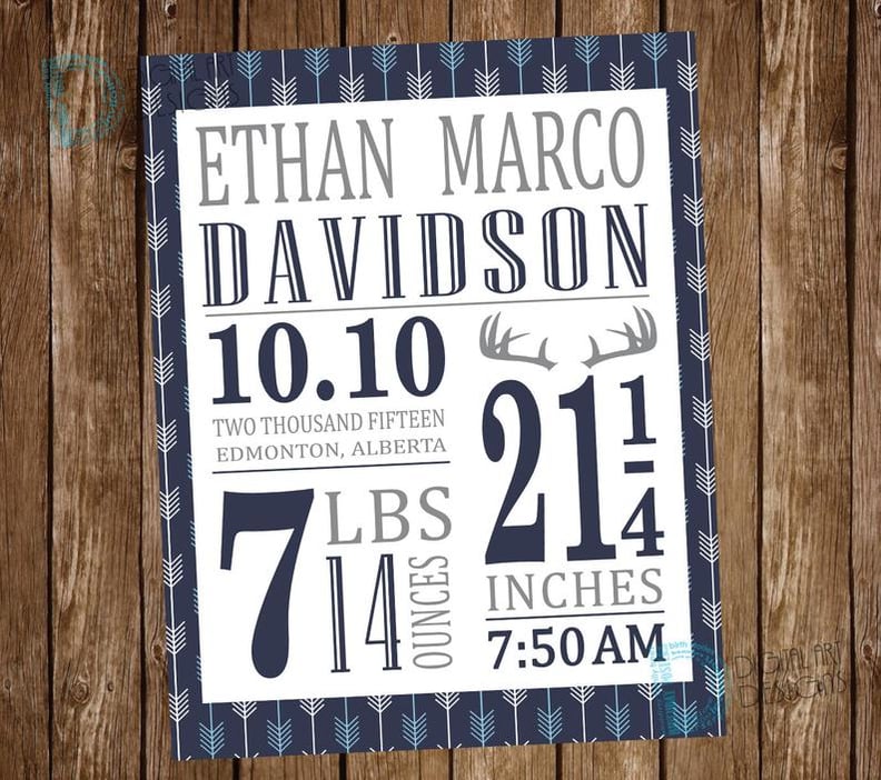 Baby Stats Signs on Etsy | PS Family