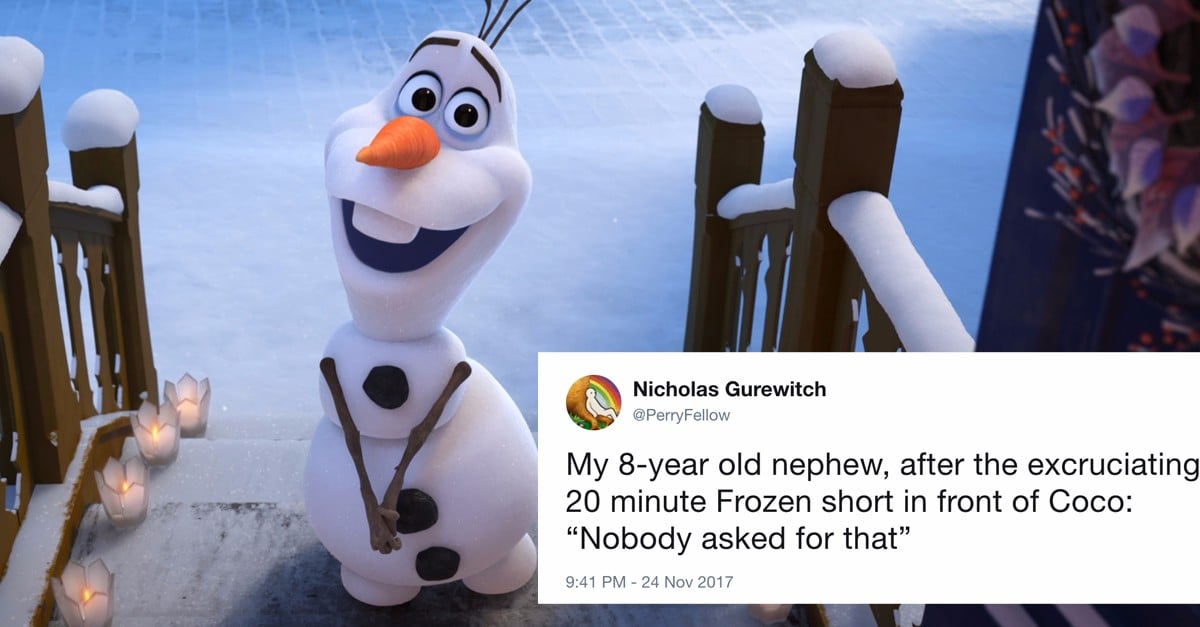 Funny Tweets About the Frozen Short Before Coco | PS Entertainment