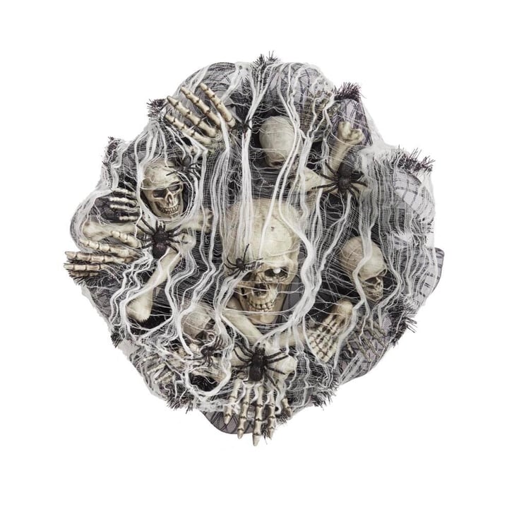 Freaky Skeleton Artificial Halloween Wreath | 40+ Spooky and Festive ...