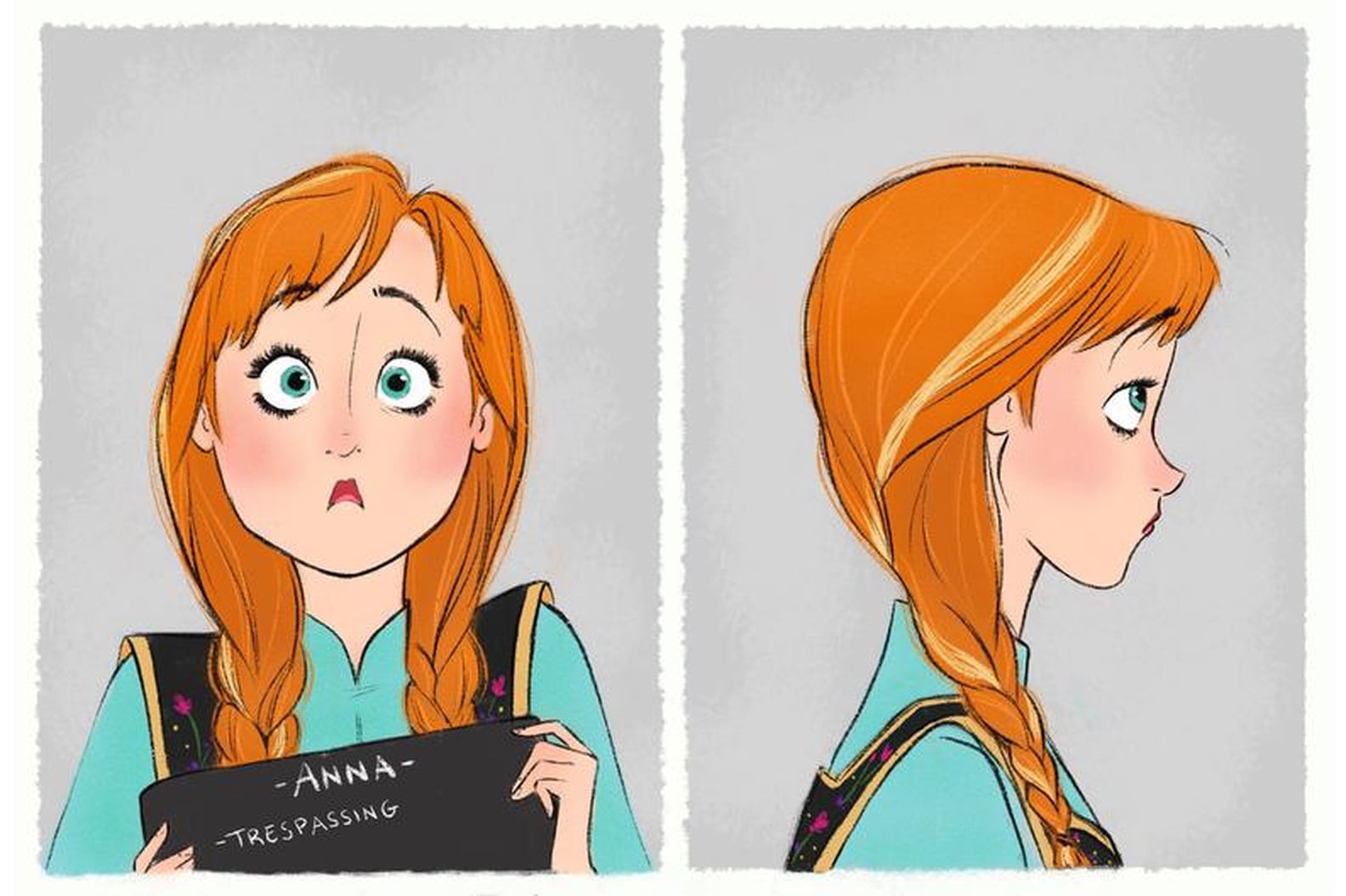 These Disney Princess Mugshot Drawings Are Pretty Dark | POPSUGAR Smart ...