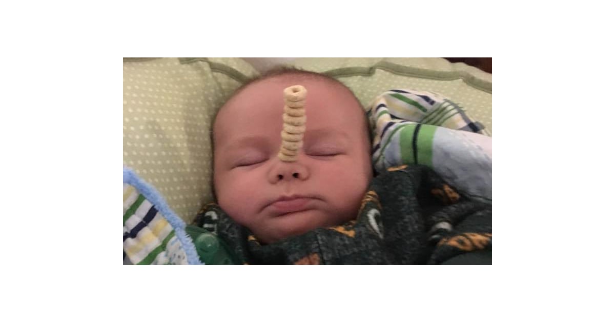 Dads Stack Cheerios on Sleeping Babies | POPSUGAR Family