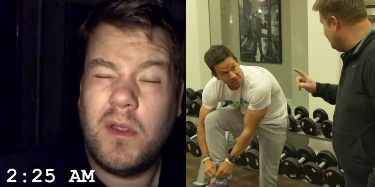 James Corden Tries Mark Wahlberg's 4am Workout Routine Video | PS Celebrity