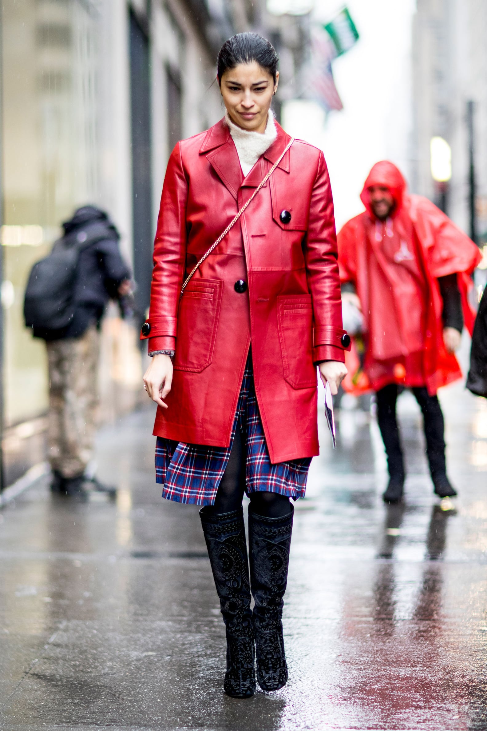 Red Street Style Trend at Fashion Week Fall 2017 | POPSUGAR Fashion