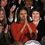 Michelle Obama Red Outfit For Final Speech as First Lady | POPSUGAR Fashion