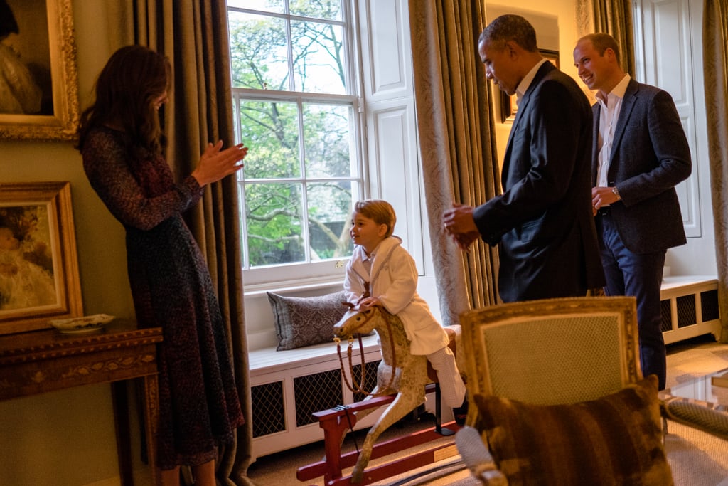 Prince George Meeting Barack and Michelle Obama Pictures | POPSUGAR ...