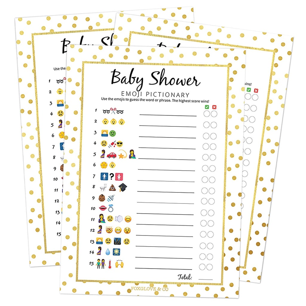 Polka Dot Emoji Pictionary Baby Shower Game Coed Baby Shower Games