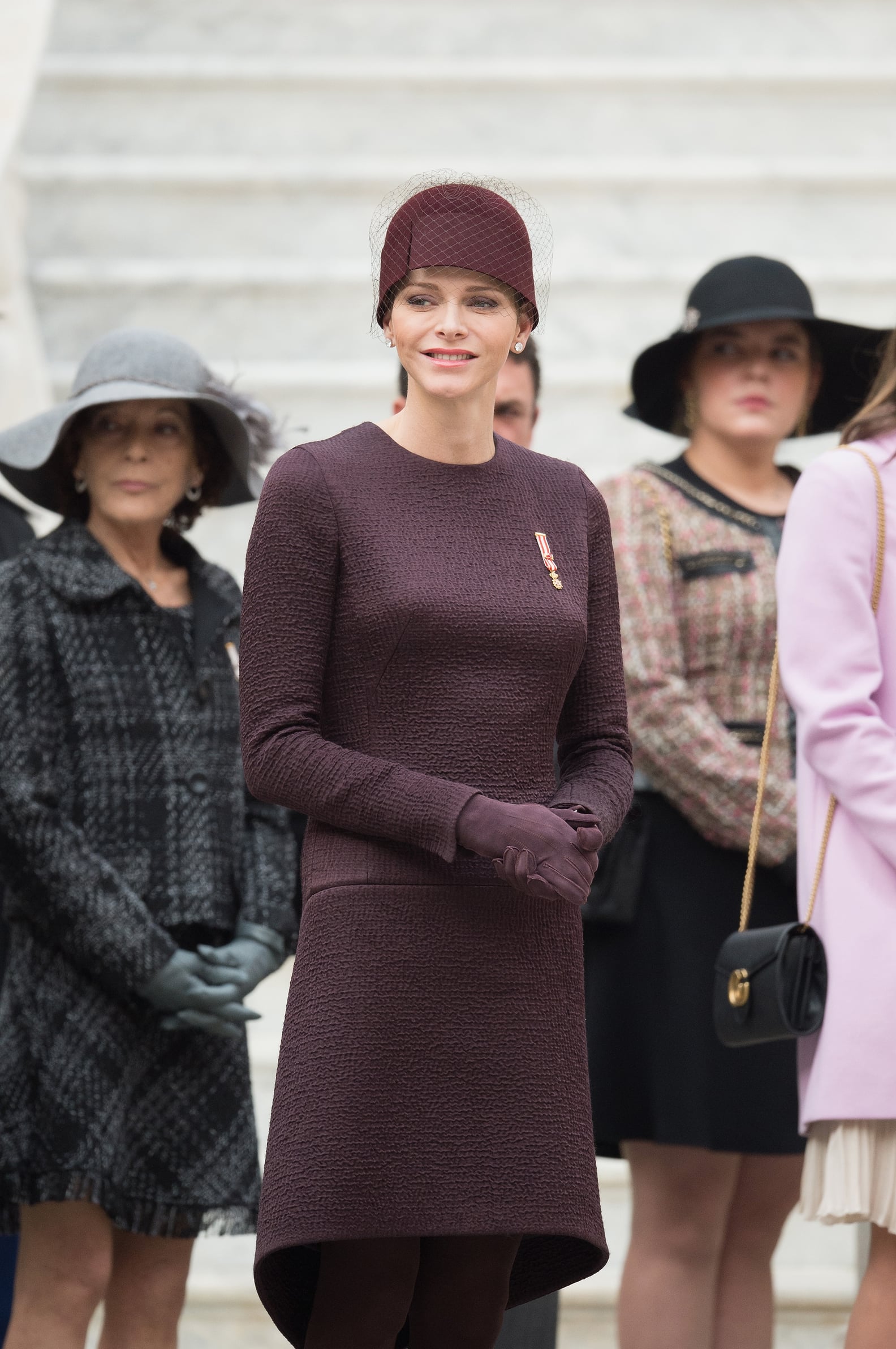 Princess Charlene of Monaco Wearing a Purple Dress | PS Fashion