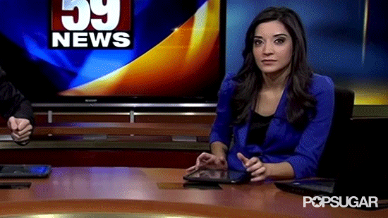 Dancing News Anchor's Co-Anchor GIFs | PS Celebrity