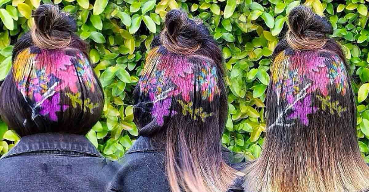 Stenciled Hair Color Designs | PS Beauty
