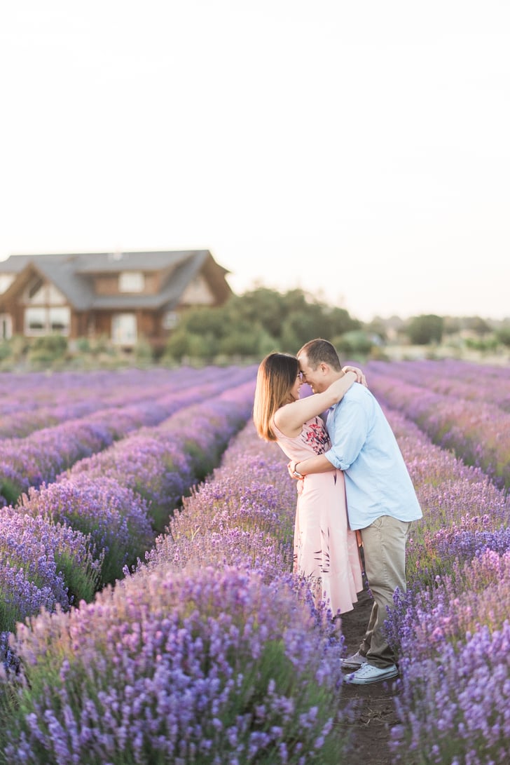 Lavender Fields Engagement Shoot Popsugar Love Sex Photo