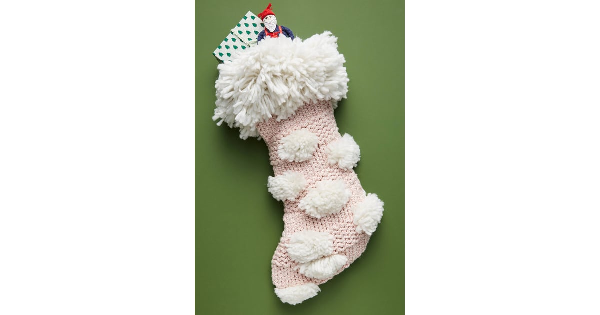 Cindy Pom Pom Stocking | Anthropologie Holiday Trim Collection 2019 ...
