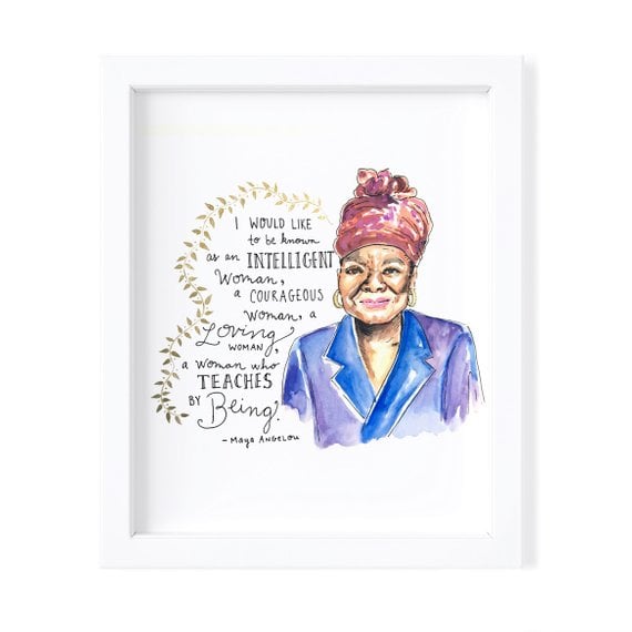 Maya Angelou Art Print | Famous Women in History Gifts | POPSUGAR Love ...