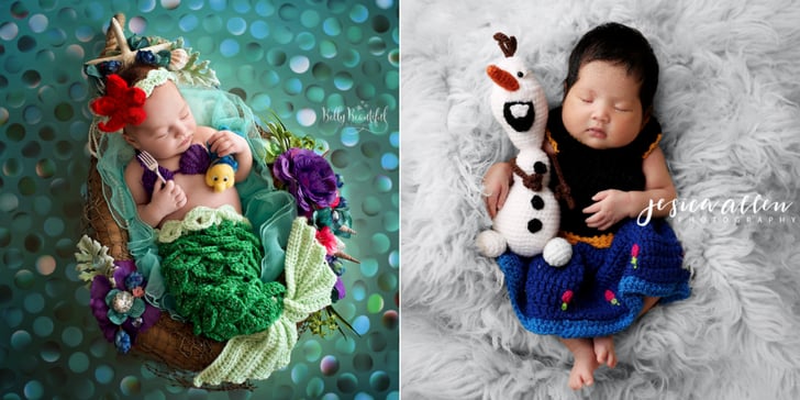 Newborn Photos in Crocheted Disney Outfits | POPSUGAR Family