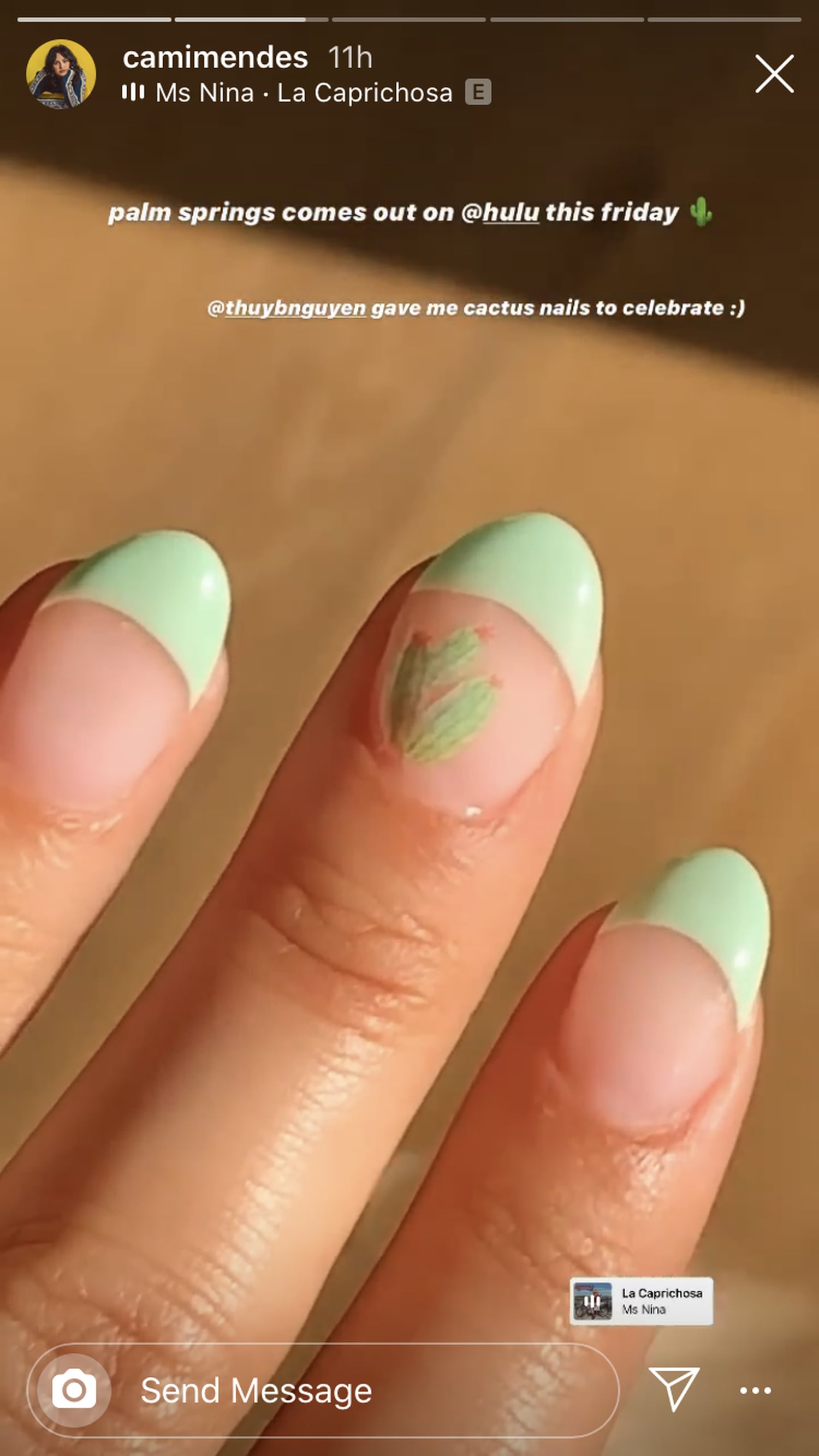 Camila Mendes's Cactus Nail Art Manicure | POPSUGAR Beauty