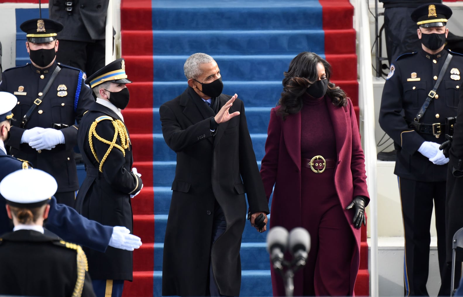 Michelle Obama's Plum Sergio Hudson Suit on Inauguration Day | POPSUGAR ...