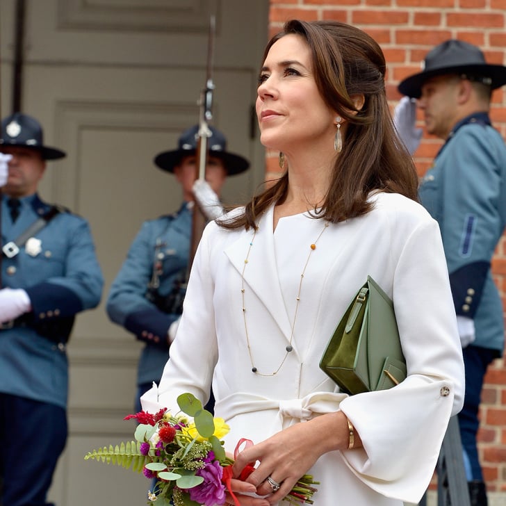 Princess Mary White Coat Dress in Boston, Sept. 2016 | POPSUGAR Fashion