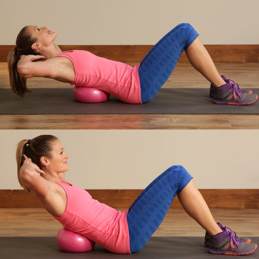 Ab Curl How To Use A Small Exercise Ball Effectively POPSUGAR