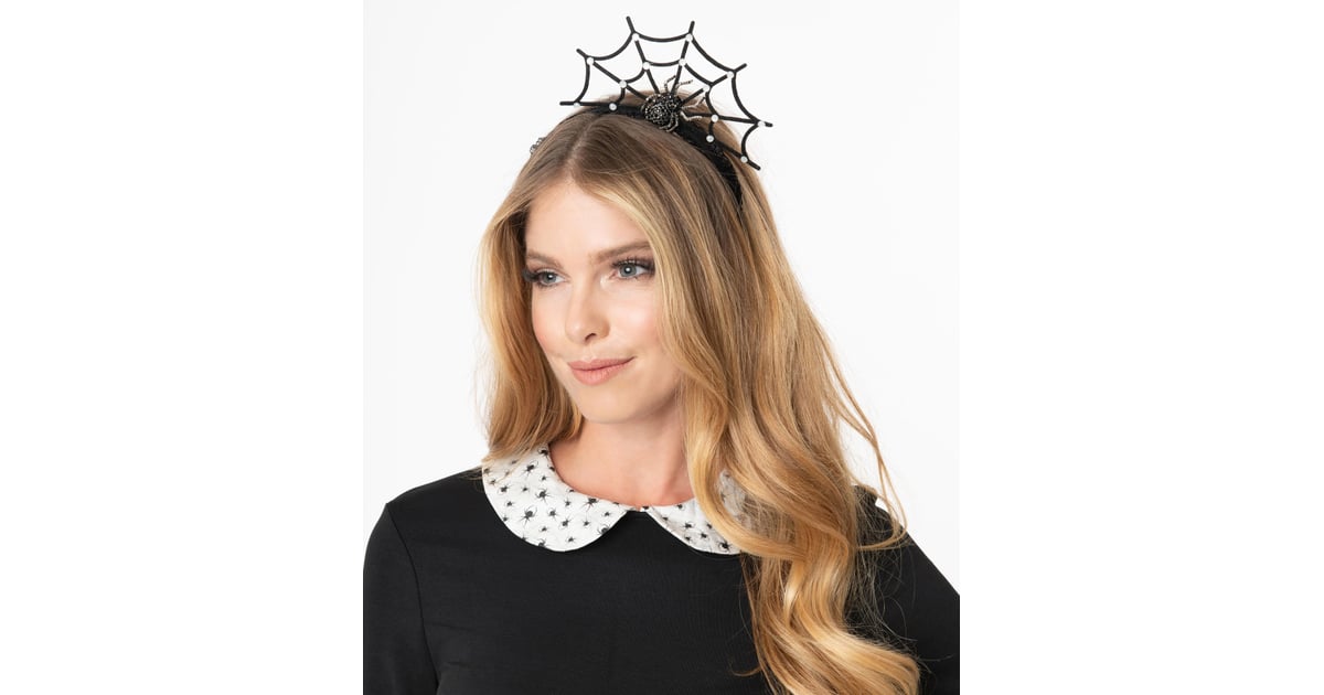 Black Rhinestone Spider and Web Headband | Unique Vintage 2020 ...