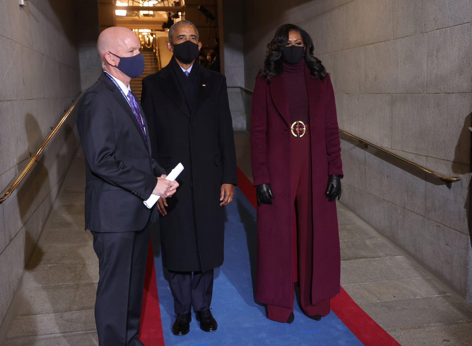 Michelle Obama's Plum Sergio Hudson Suit on Inauguration Day | PS Fashion