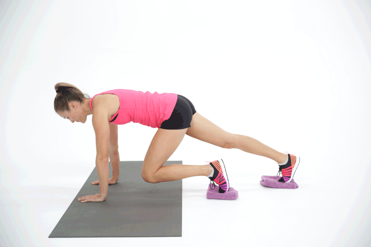 Mountain Climber Sliders: 30 Seconds | 2-Minute Ab Workout | POPSUGAR ...