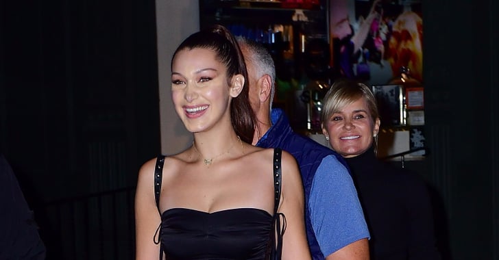 Bella Hadid Black Lace-Up Dress | POPSUGAR Fashion