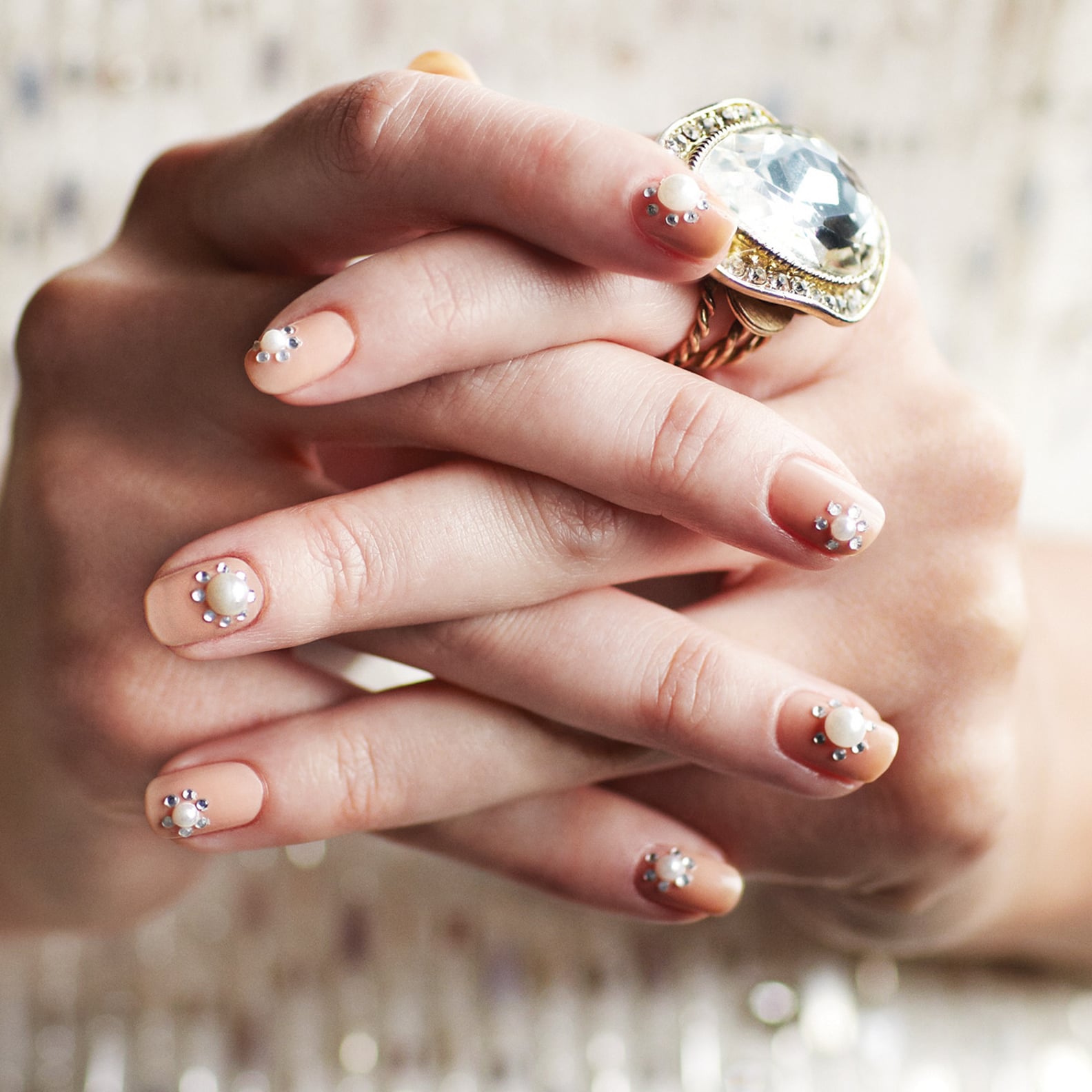 Bridal Rhinestone Nail Art Design | POPSUGAR Beauty